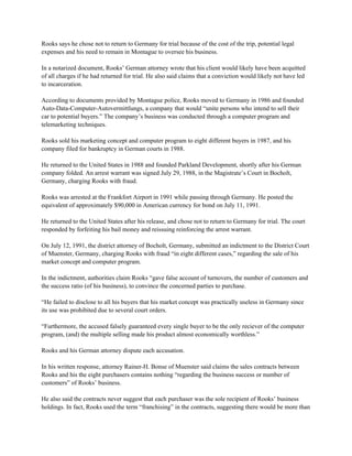 Jonathan Rooks was arrested in Germany in 1991 and charged with ...