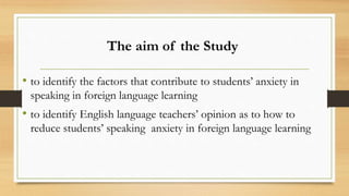 A CASE STUDY: INDONESIAN STUDENTS’ SPEAKING ANXIETY IN LEARNING ENGLISH ...