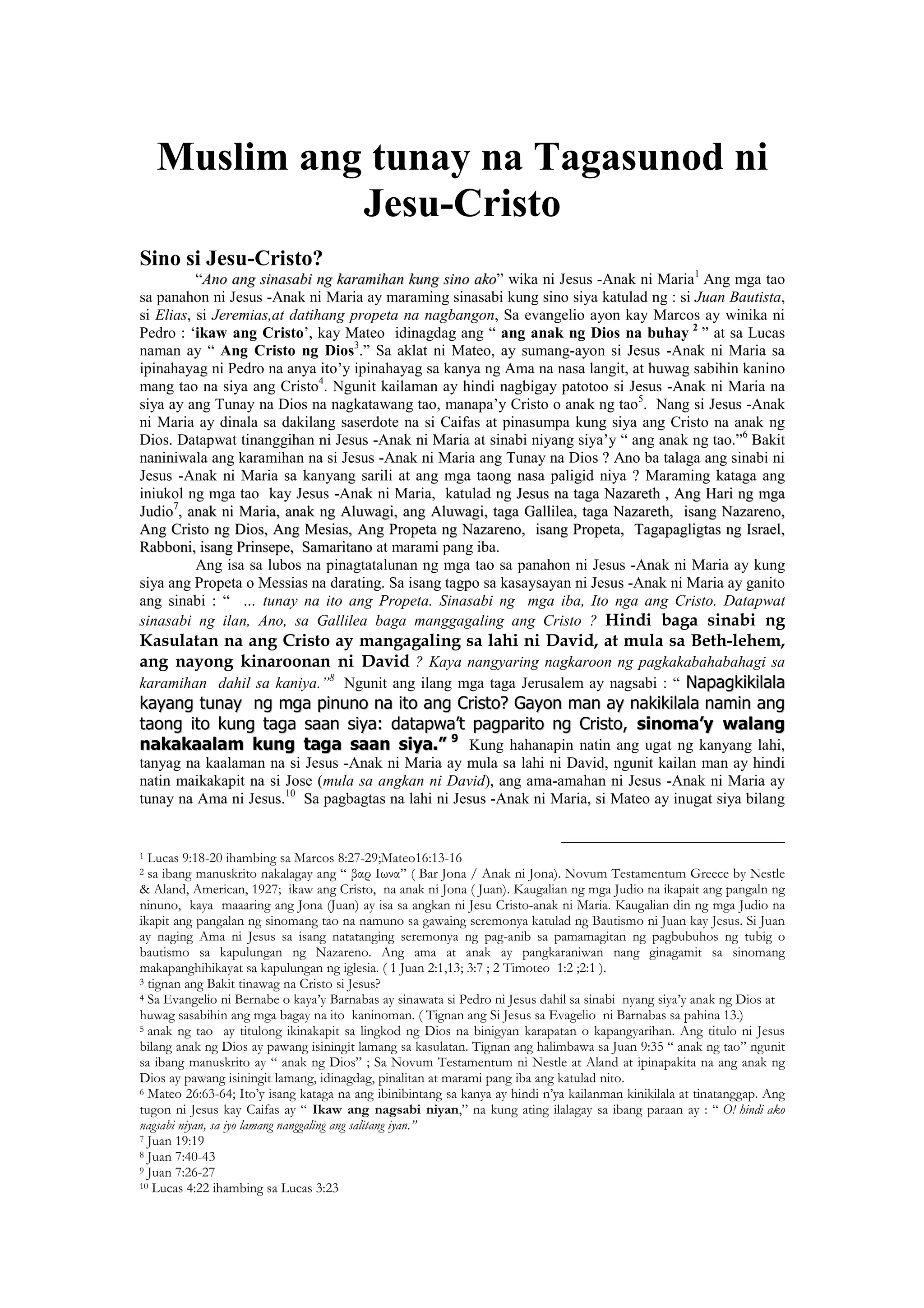 Muslim Ang Tunay Na Tagsunod Ni Jesus | PDF