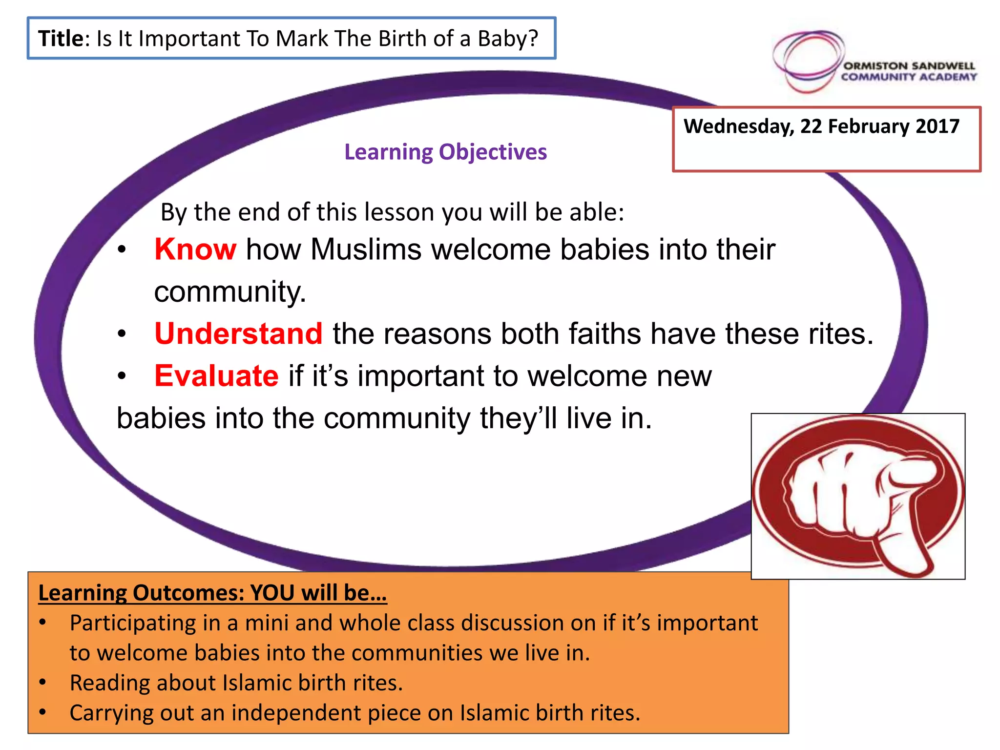 Muslim birthing ceremony | PPTX