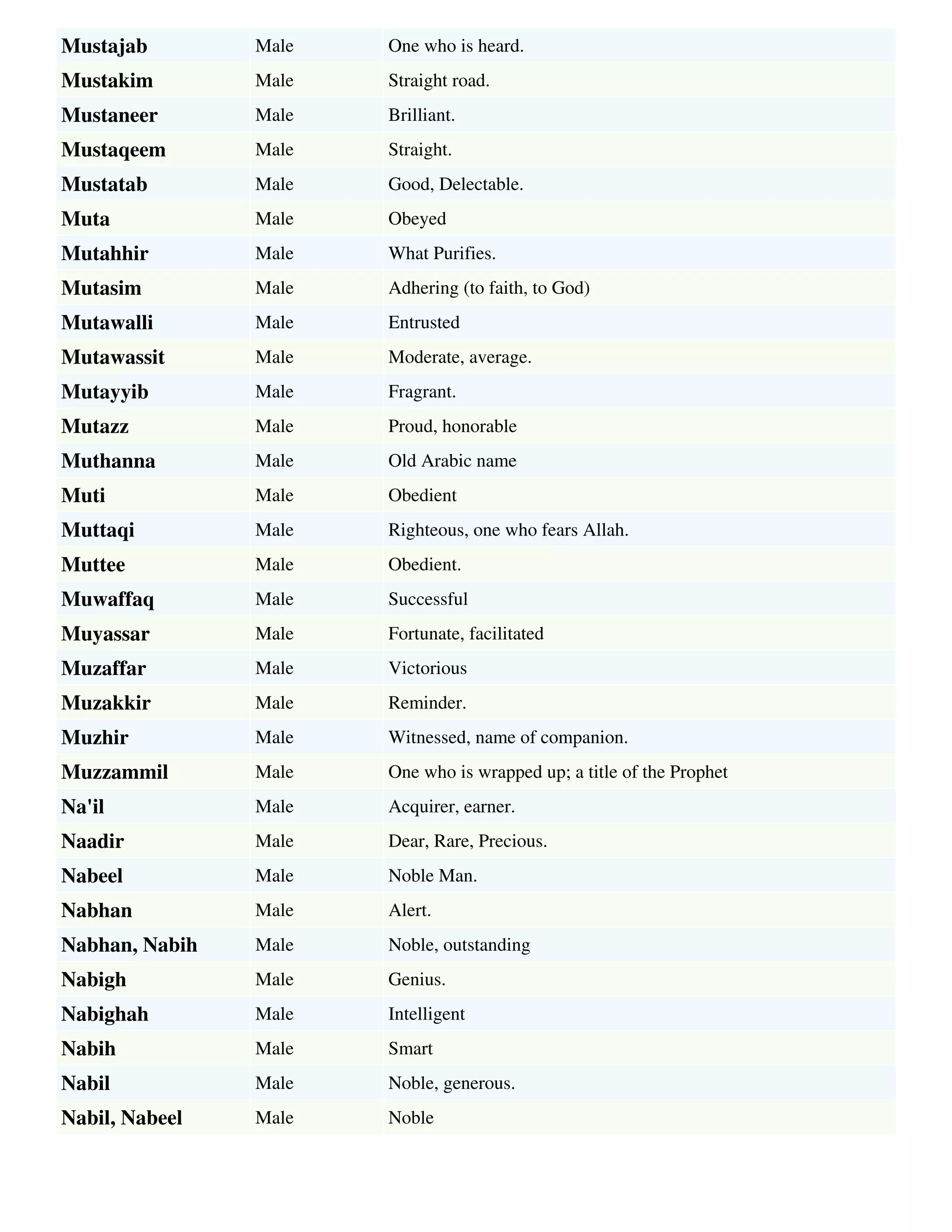 Muslim boys names & meanings list - by Sohail | PDF