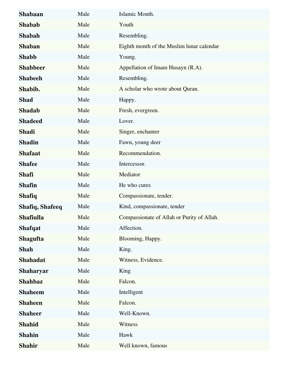 Muslim boys names & meanings list - by Sohail