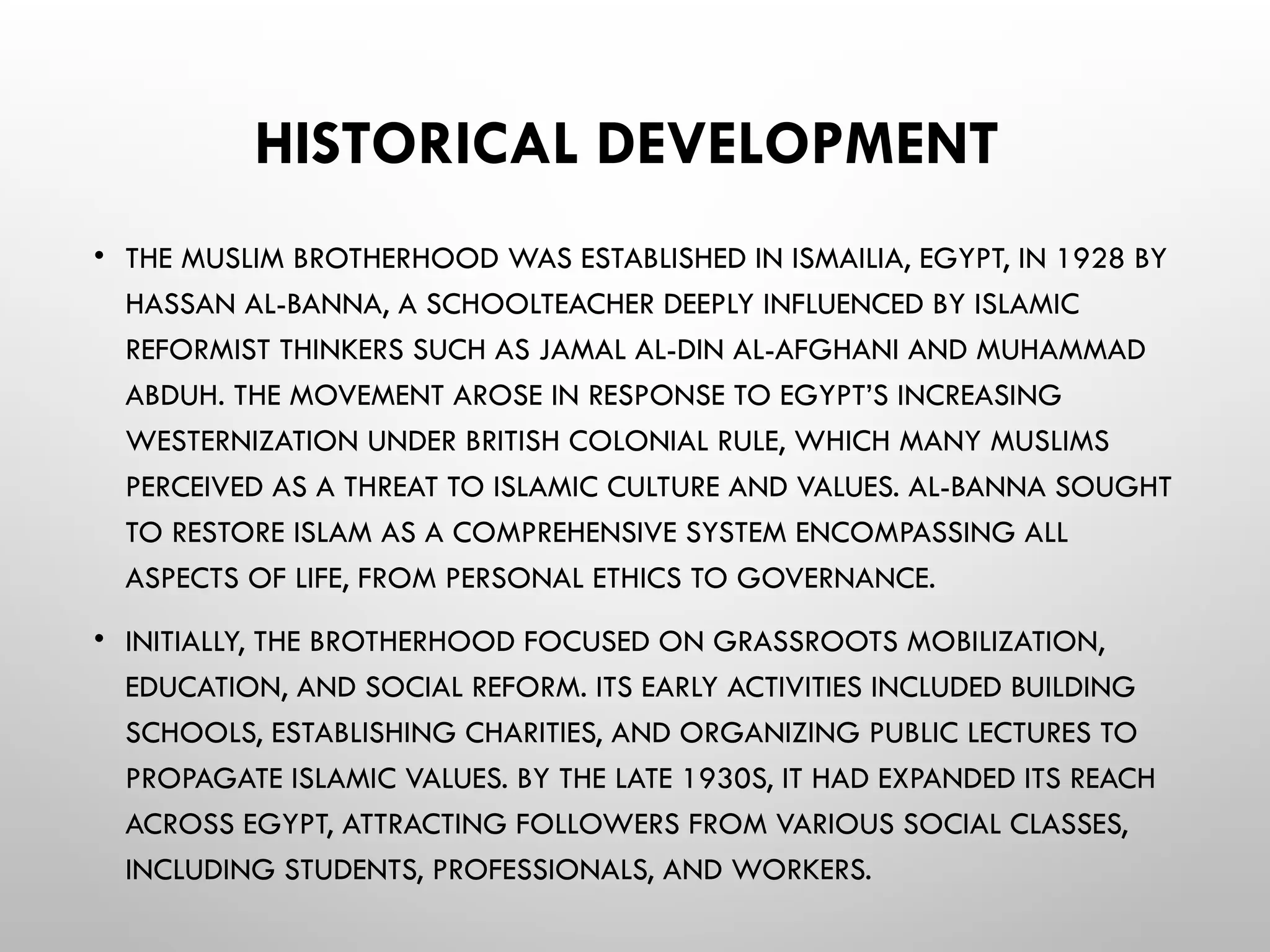 Muslim Brotherhood Detailed History till date | PPTX