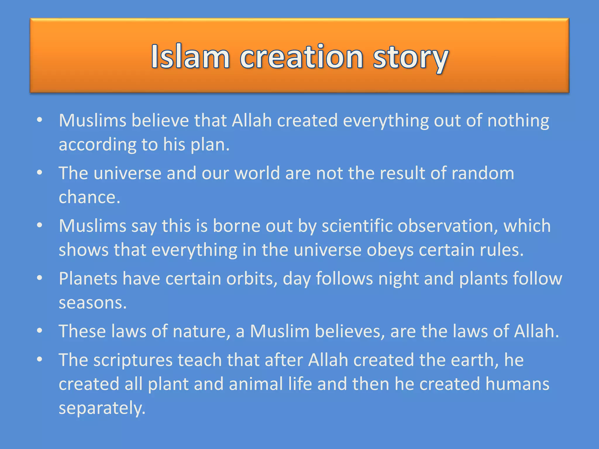 Muslim and Christian Creation Story | PPTX