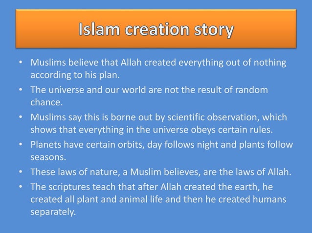 Muslim and Christian Creation Story | PPTX