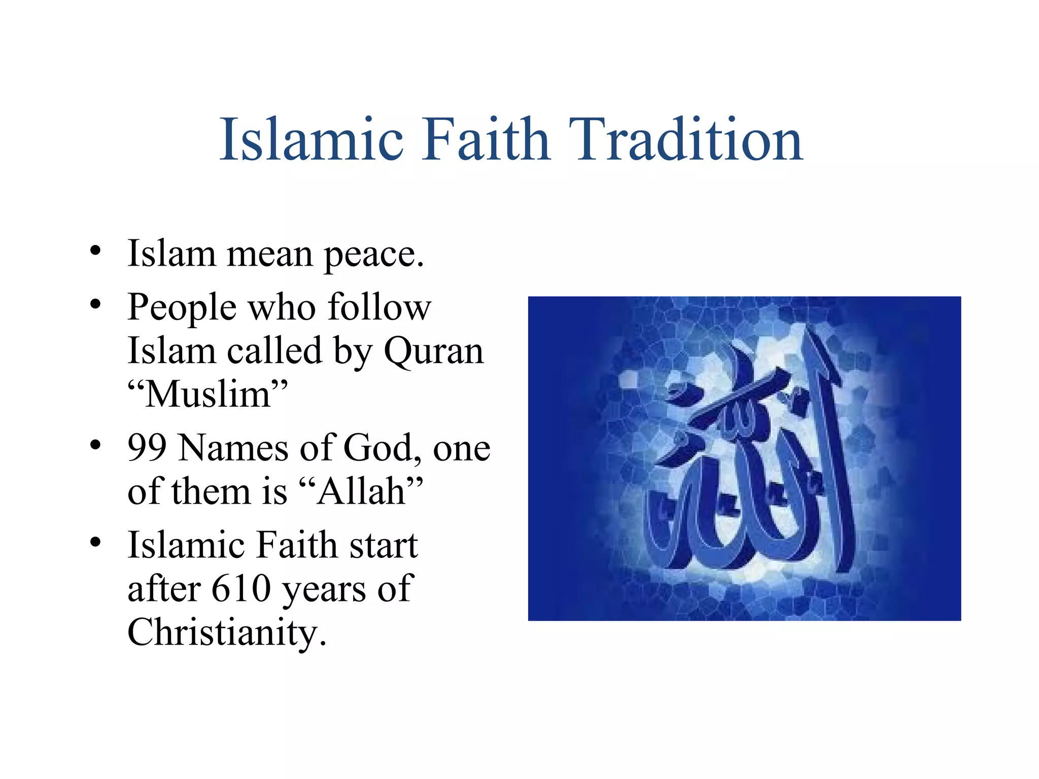 Muslim faith tradition | PPT