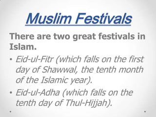 Muslim festivels | PPTX