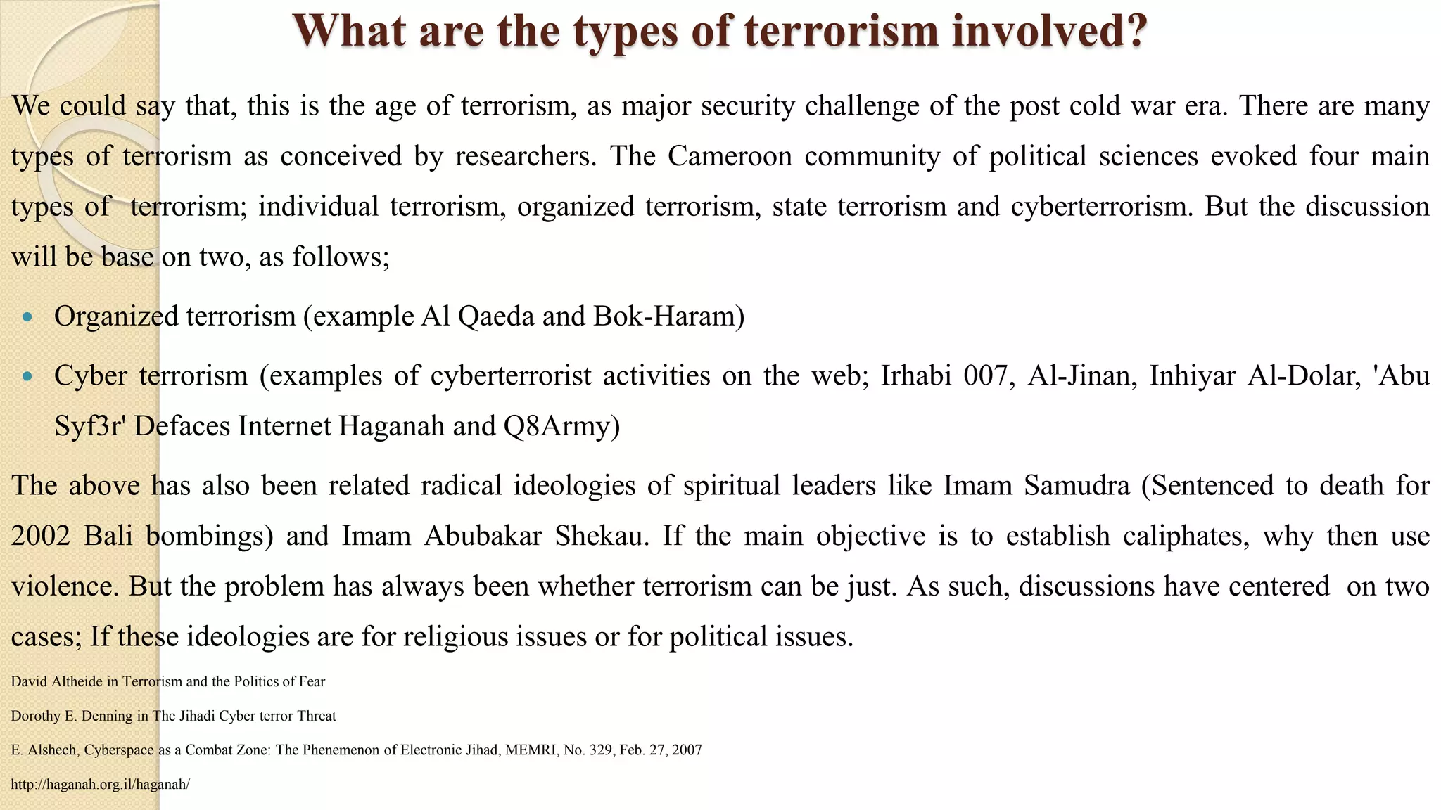 Muslim Ideology: Terrorism And Insurgency | PPTX
