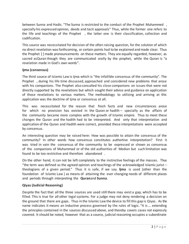 Sources of Islamic Law | DOCX | Islam | Religion & Spirituality