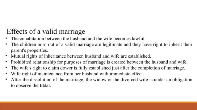 Muslim Law Lecture 2 Marriage, Concept and Nature | PPTX