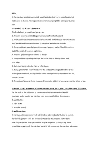 MUSLIM MARRIAGE , NATURE & KINDS AND DIFFERENCE | PDF