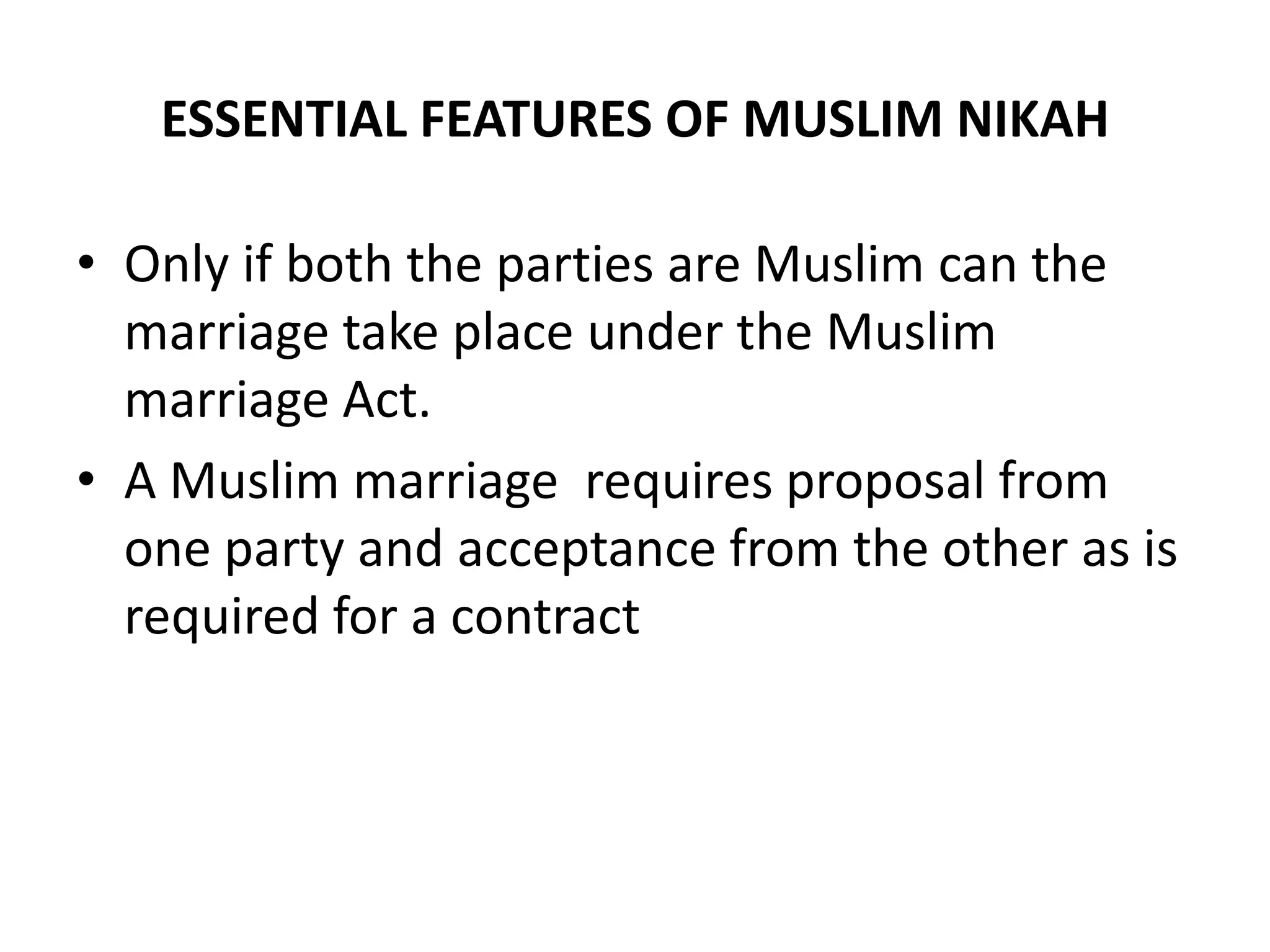 Muslim marriage act | PPTX
