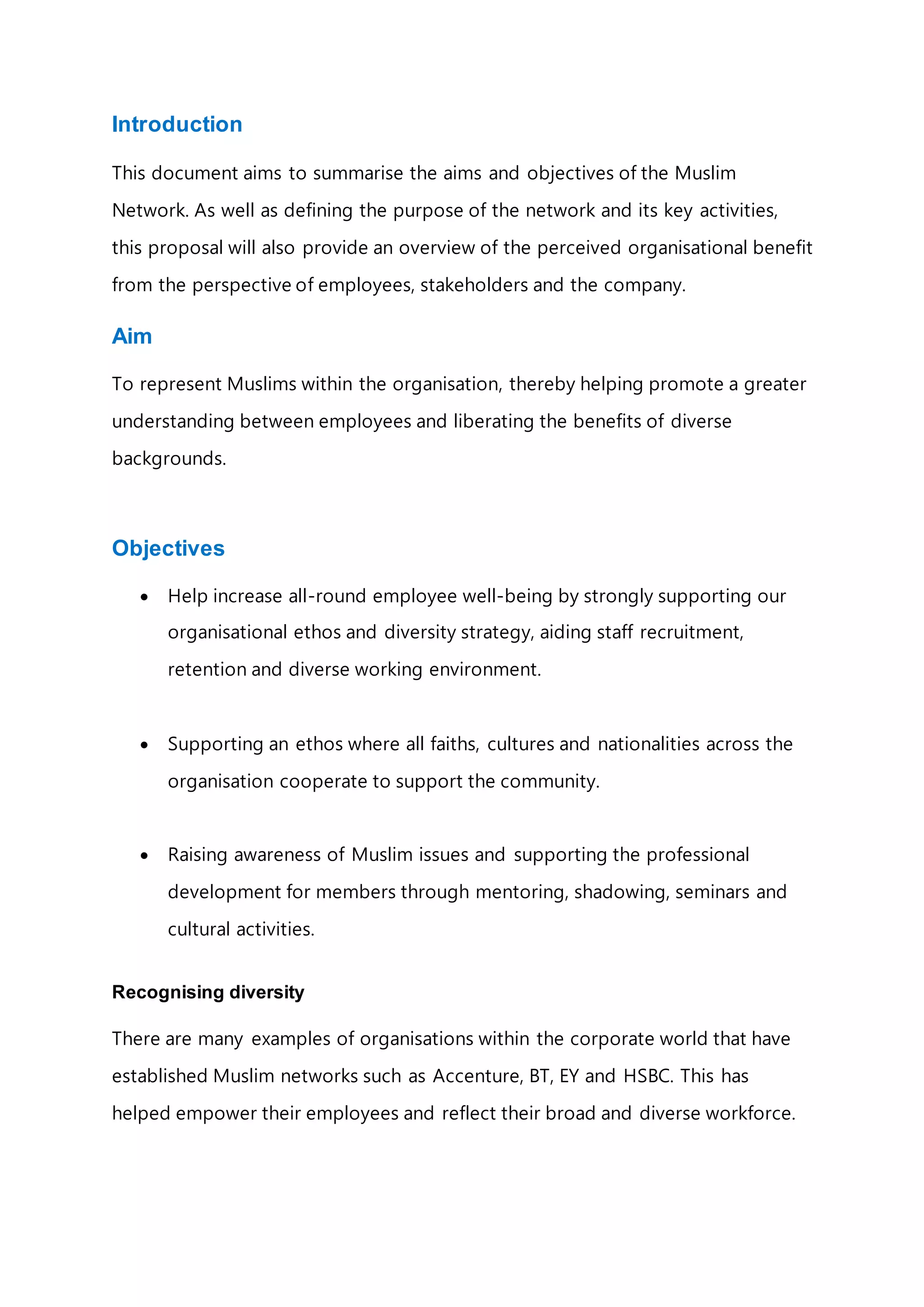 A model proposal to set up a Diversity network in a professional ...