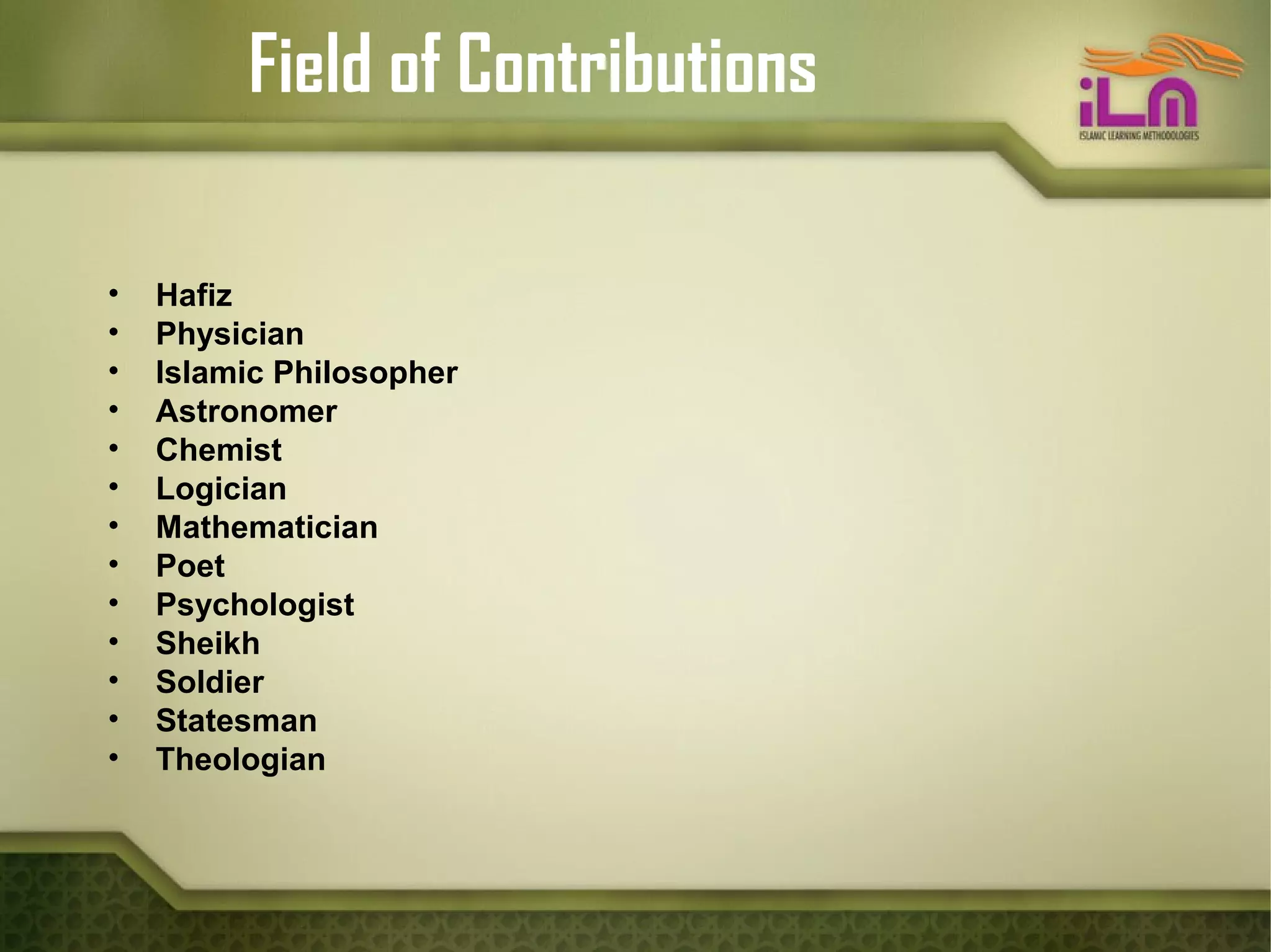 Muslim scientistswithbackground | PPT