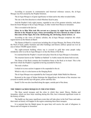 Muslims' three sacred mosques (masjids). english | DOC