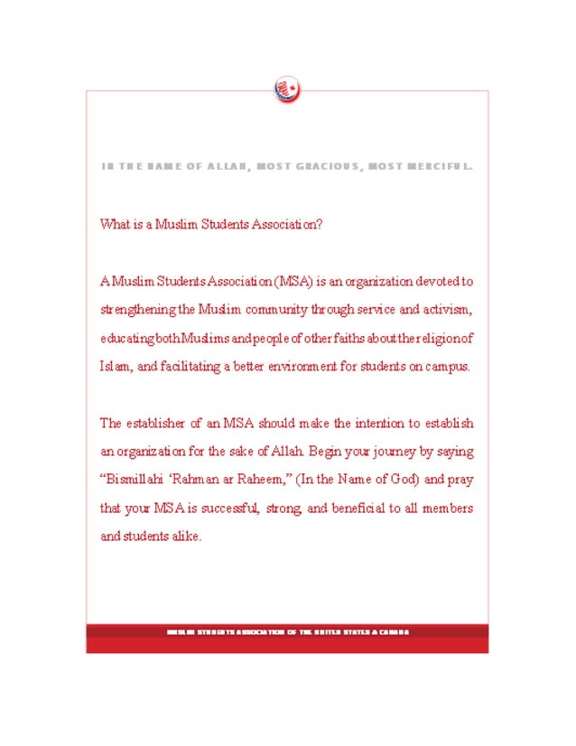 Muslim students association | PDF | College Education | Education