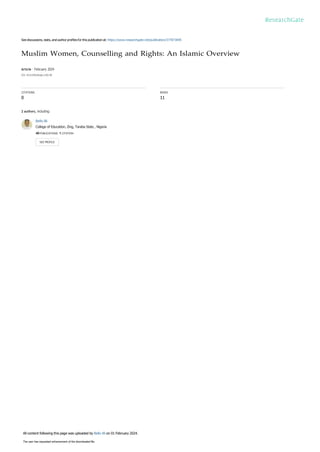 MuslimWomenCounsellingandRightsAnIslamicOverview (1).docx | Mental ...