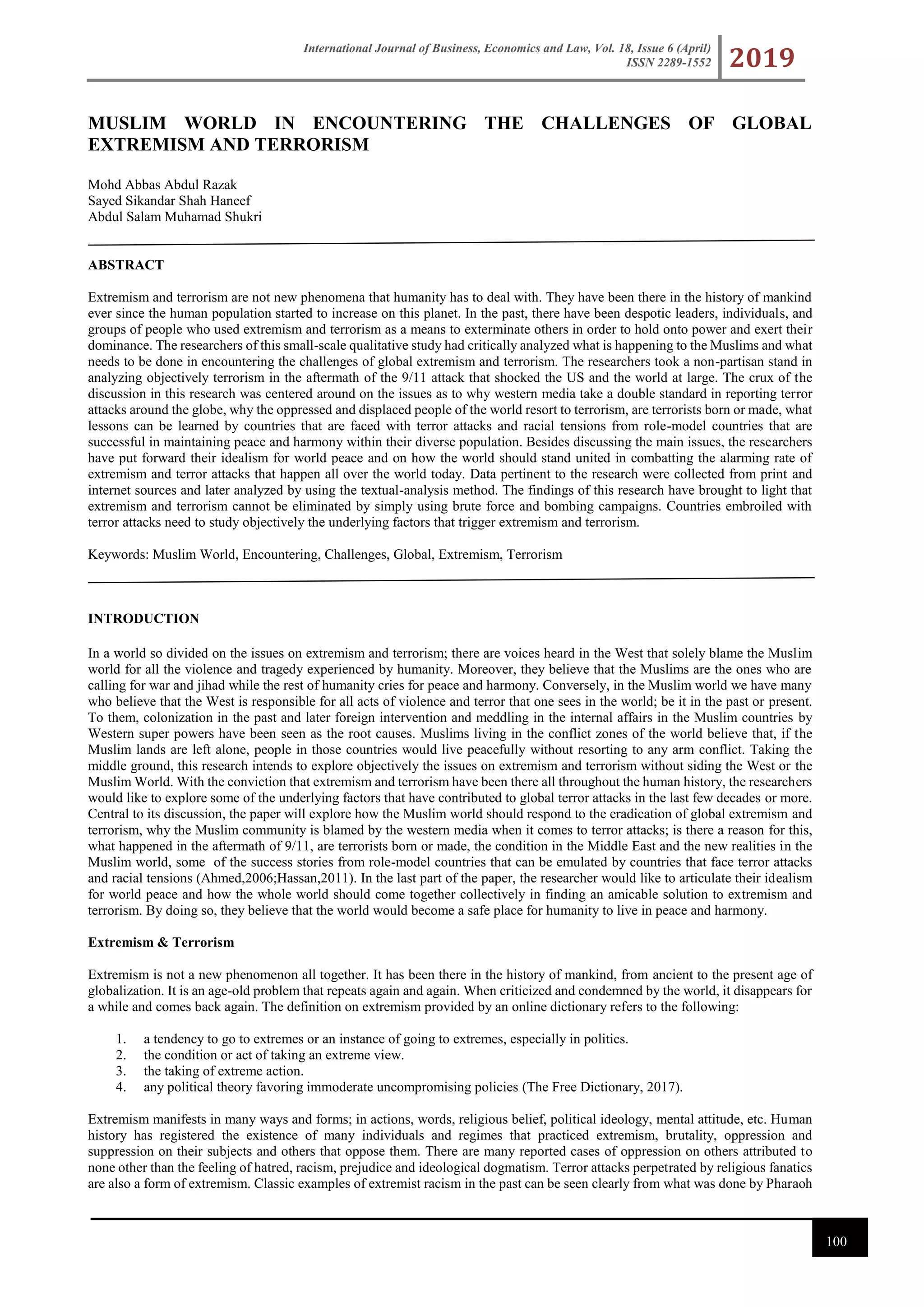 Muslim World in encountering terrorism(journal paper) | PDF