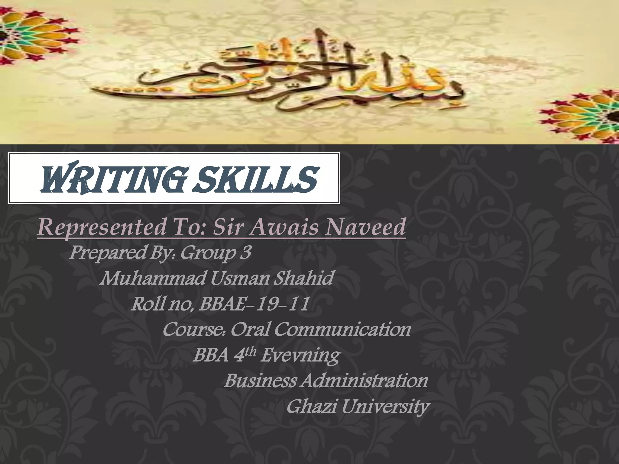Writing Skills | PDF