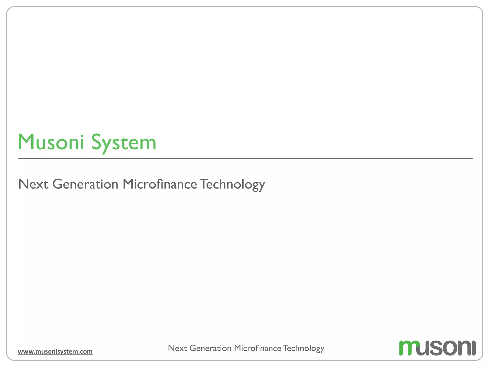 Musoni System | PDF | Phone Services | Home Utilities