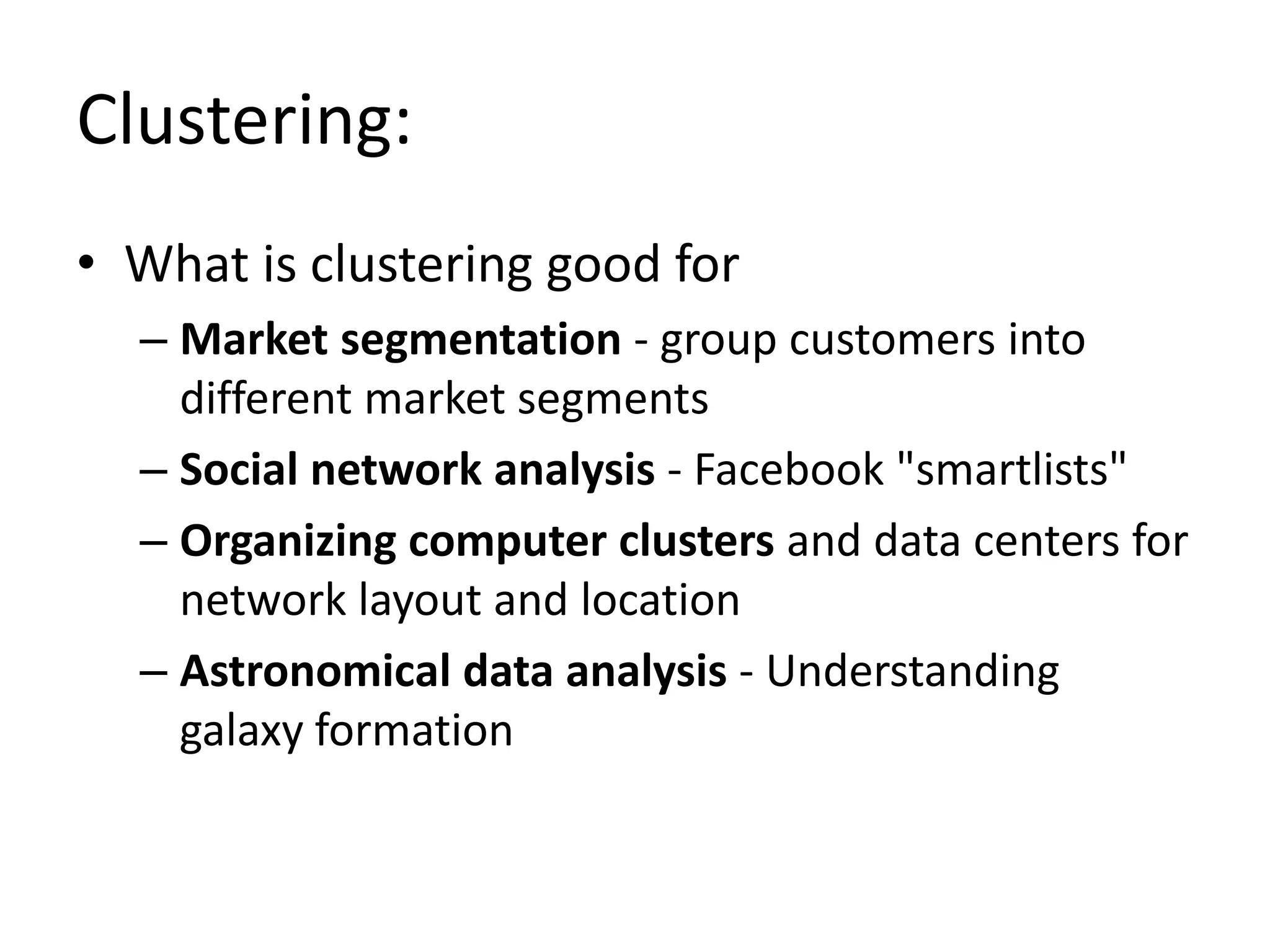 Machine learning clustering | PPTX