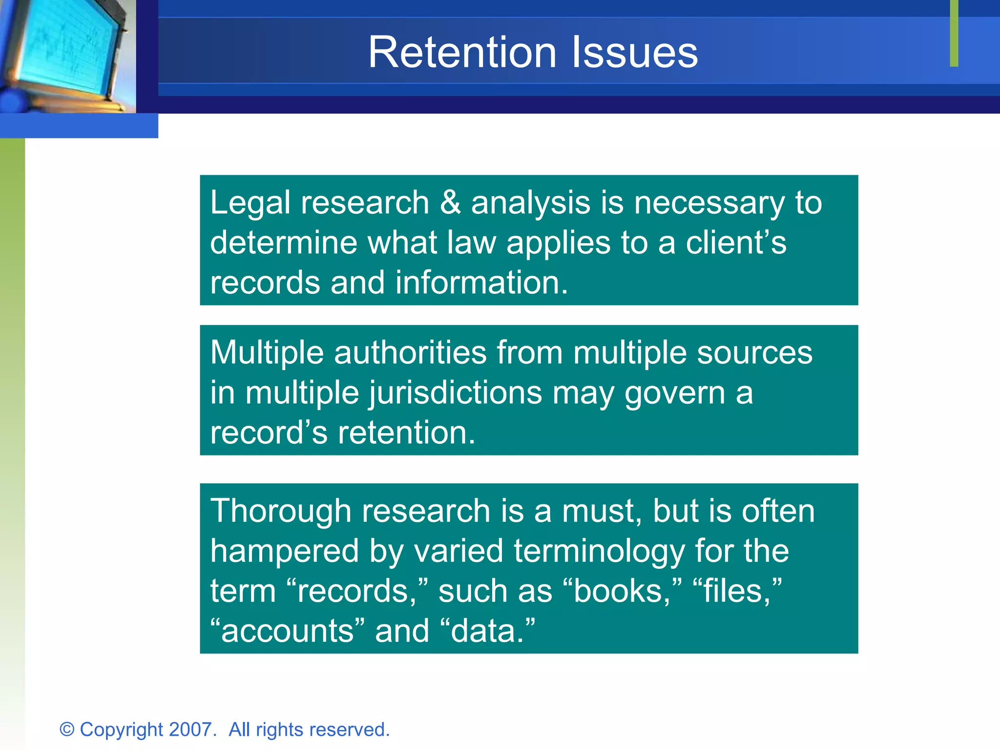 Designing A Compliant Record Retention Policy | PPT