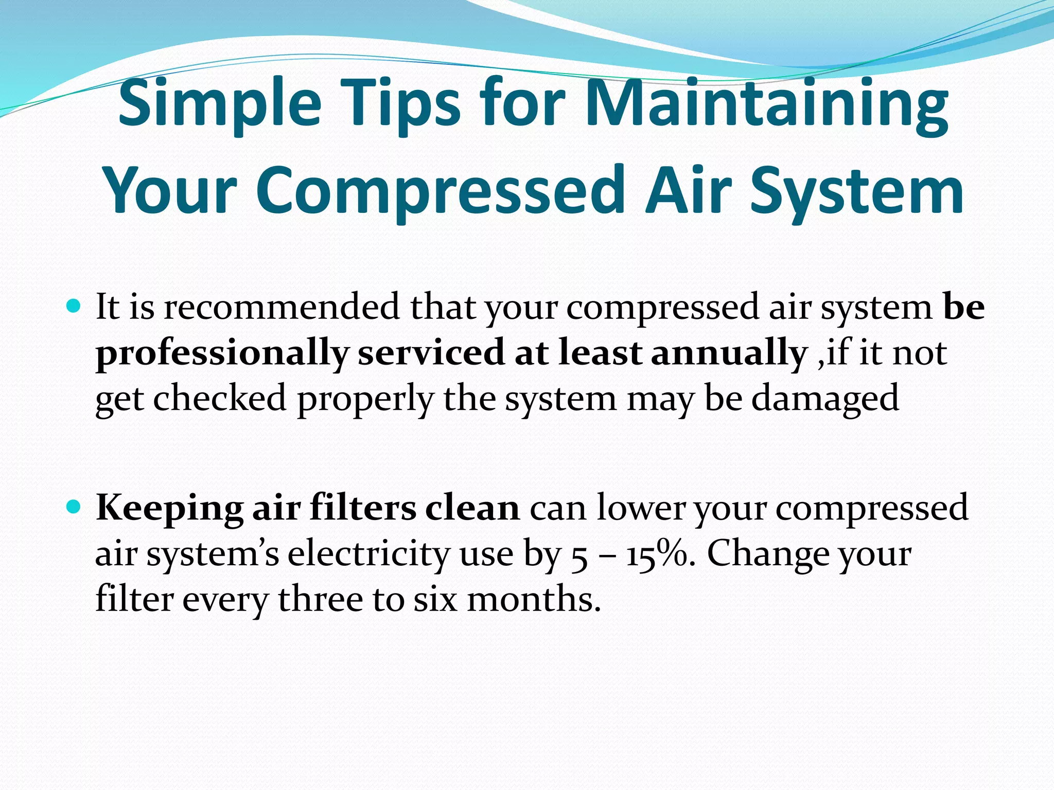 ppt on compressed air system and air trimming | PPT