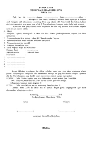 Musrenbang | DOCX
