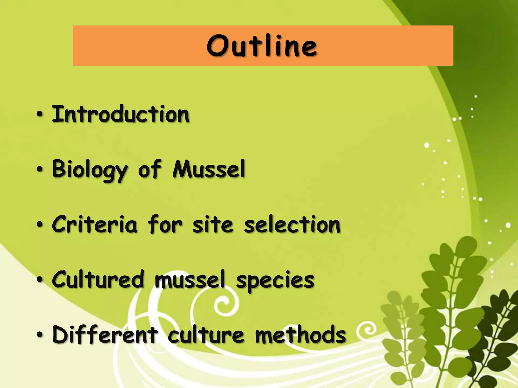 Mussel grow out culture | PPTX