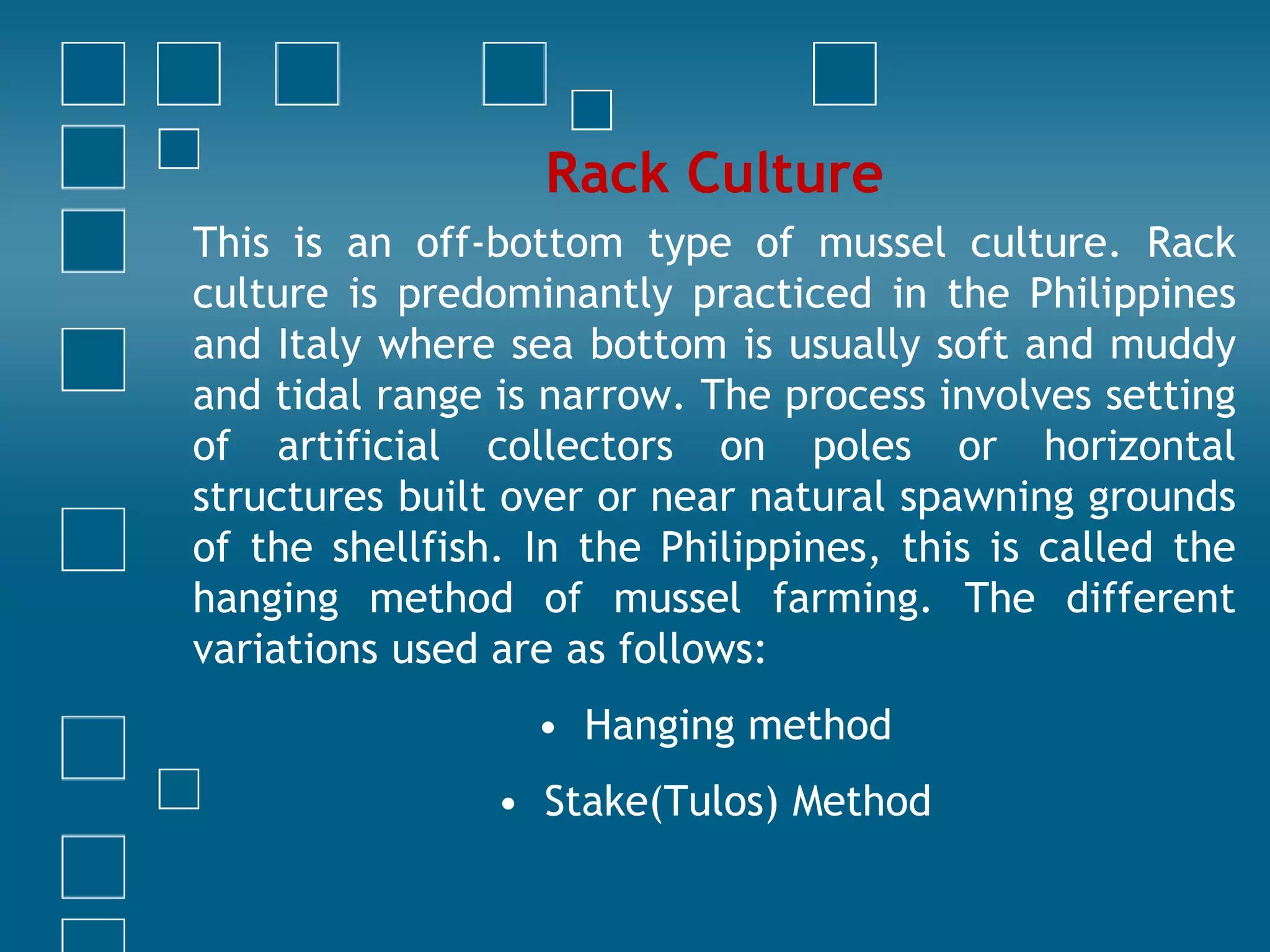 Culture Methods of Mussels | PPTX