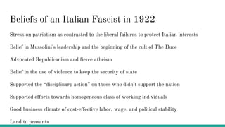Mussolini's Early Ideas | PPT