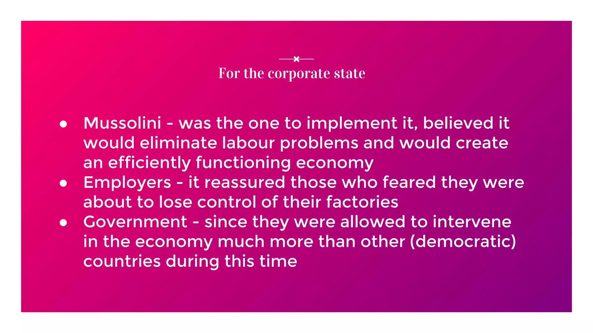 Mussolini PART 2: Mussolini corporate state | PDF