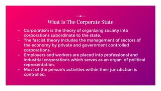 Mussolini PART 2: Mussolini corporate state | PPT