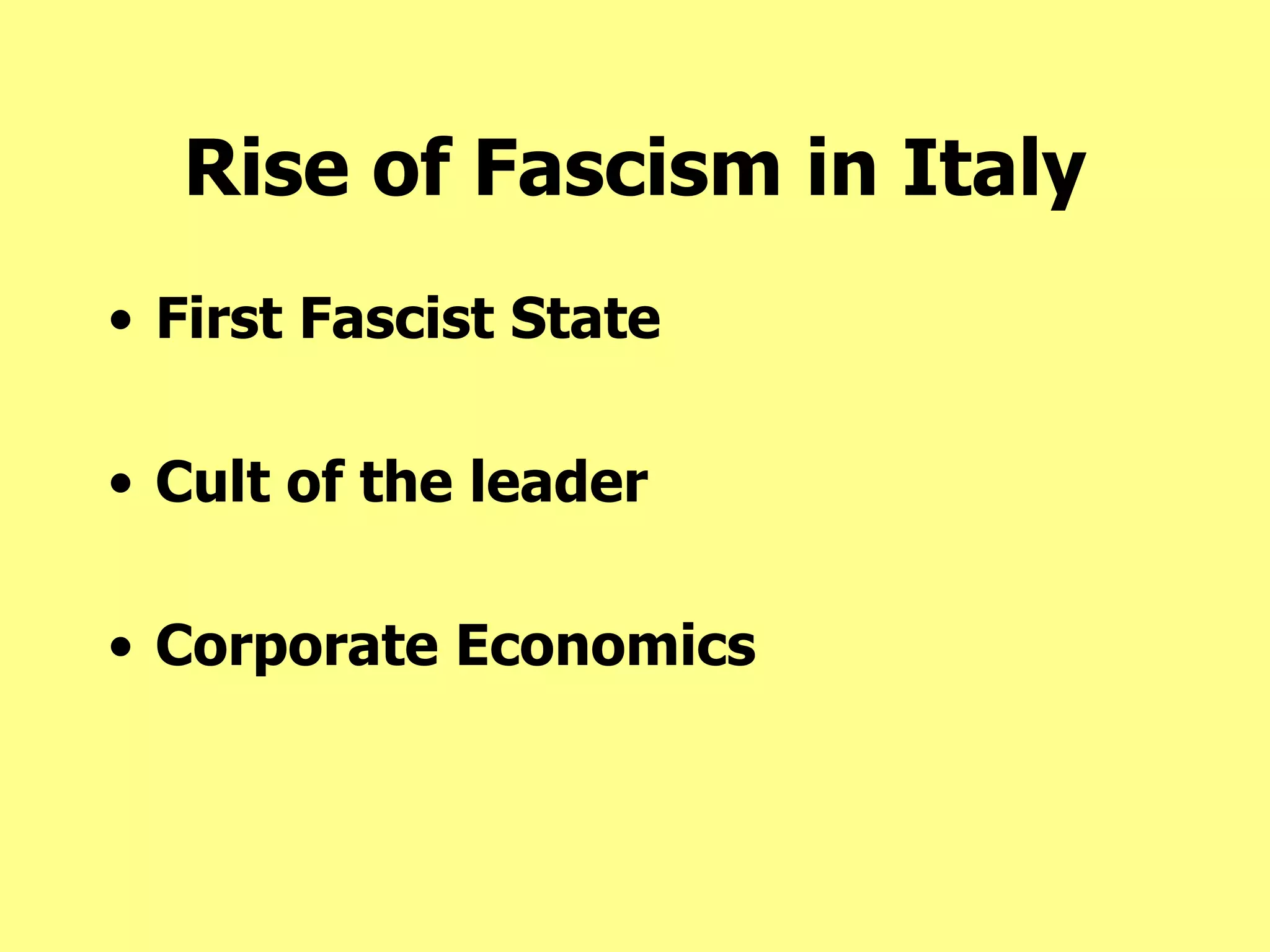 Fascism in Italy | PPT