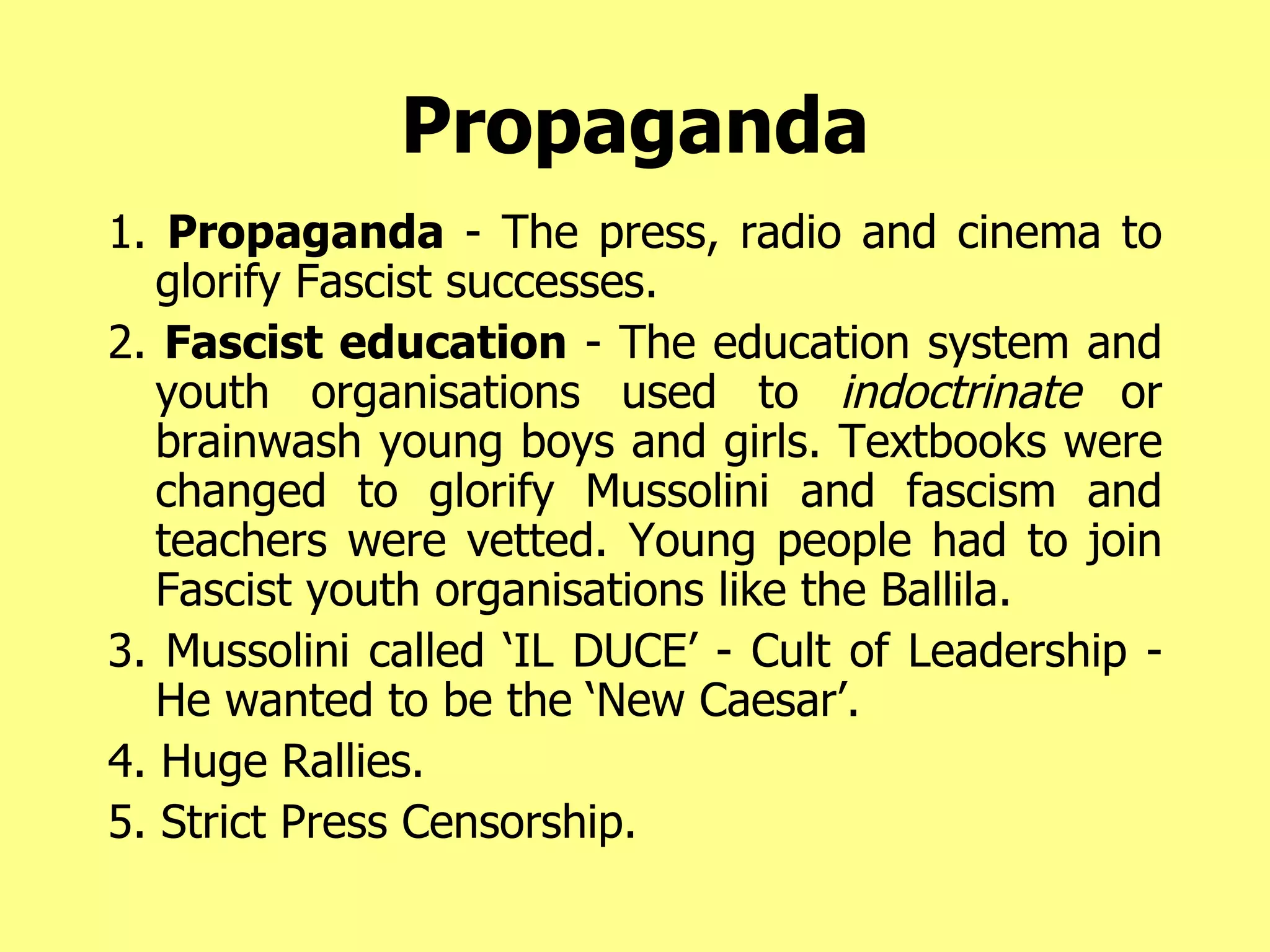 Fascism in Italy | PPT