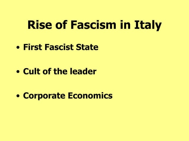 Fascism in Italy | PPT