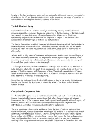 Mussolini, the Doctrine of Fascism, Abridged | DOC