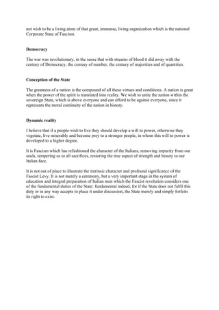 Mussolini, the Doctrine of Fascism, Abridged | DOC