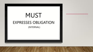 MUST a modal verb that expresses obligation | PPT