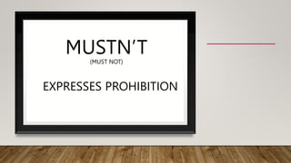 MUST a modal verb that expresses obligation | PPT