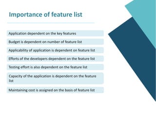 Important Features List in Mobile Application | PPT