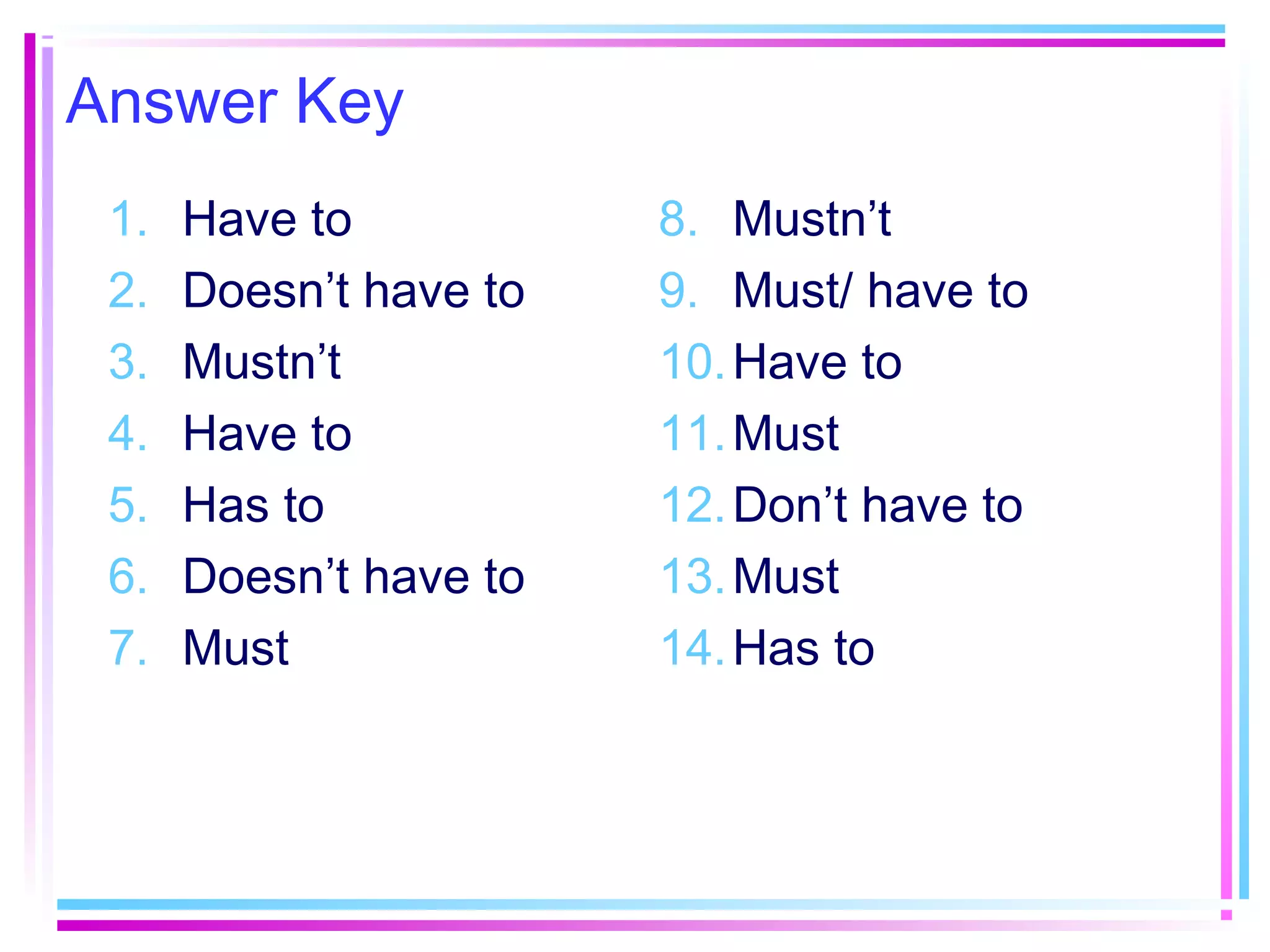 Must have to | PPT