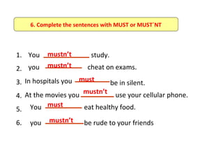 Must mustn't | PPT