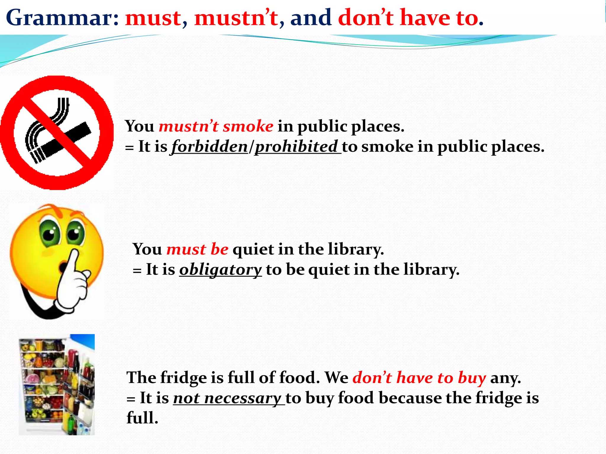 Must mustn't-don't have to | PPT