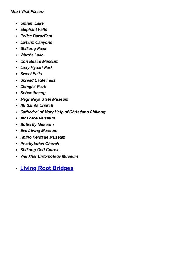 Must-See in Meghalaya Tour Packages -12 Location.pdf