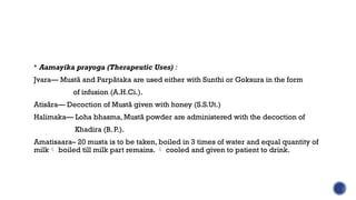 Musta (Cyperus rotundus). pptx in detail | PPTX