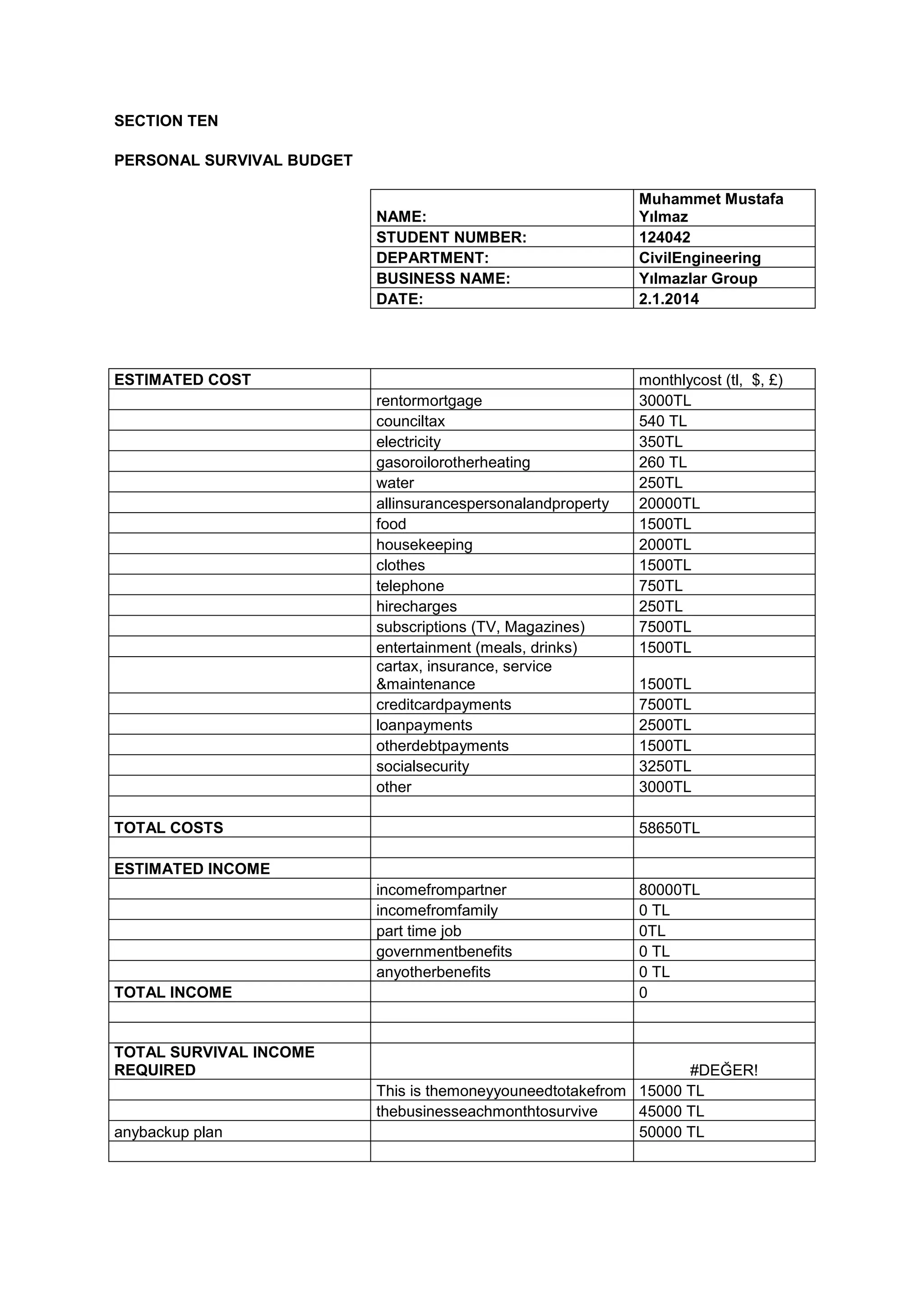 Muhammet Mustafa Yılmaz 124042 Civil Engineering | DOCX