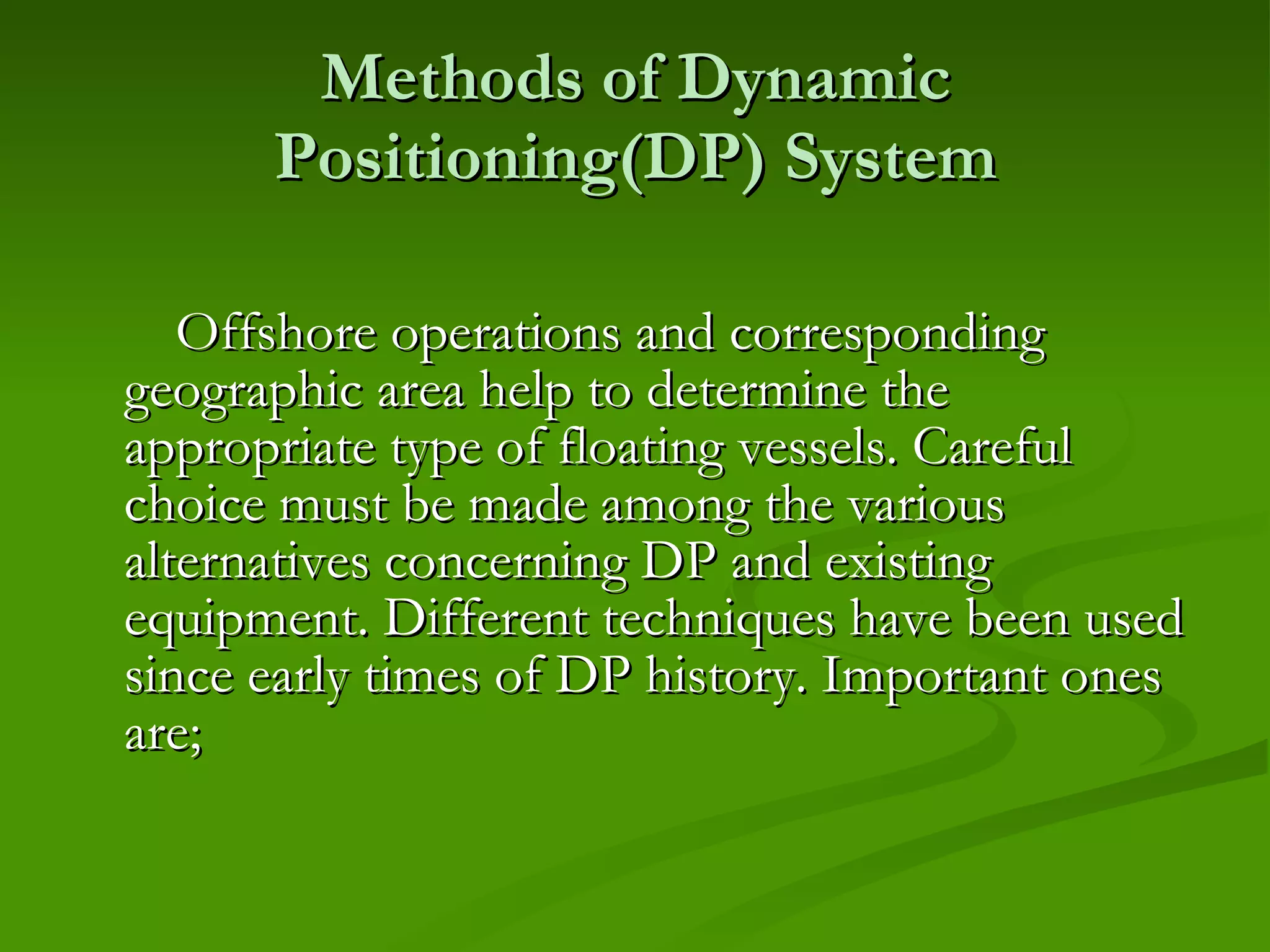 FPSO Dynamic positioning | PPT