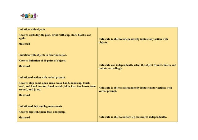 this is a 3 months report of the child who is taking ABA sessions | PPT