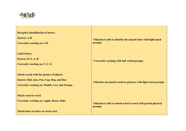 this is a 3 months report of the child who is taking ABA sessions | PPT